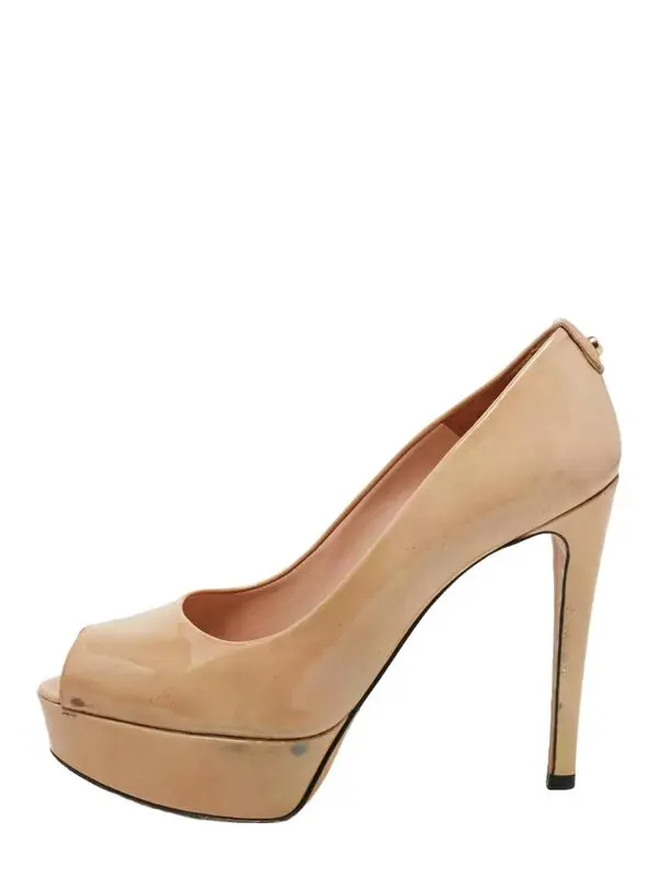 STUART WEITZMAN Patent Peep-toe Pumps - Neutrals