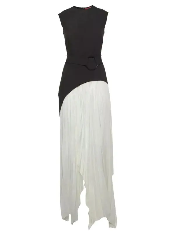 Solace London Anya Pleated Maxi Dress - Black