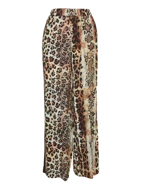 Just Cavalli Animal Print Straight-leg Trousers - Neutrals