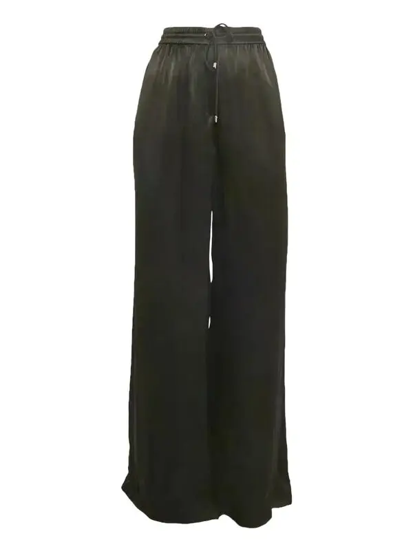 BOSS Satin Wide-leg Trousers With Drawstring Waist - Black
