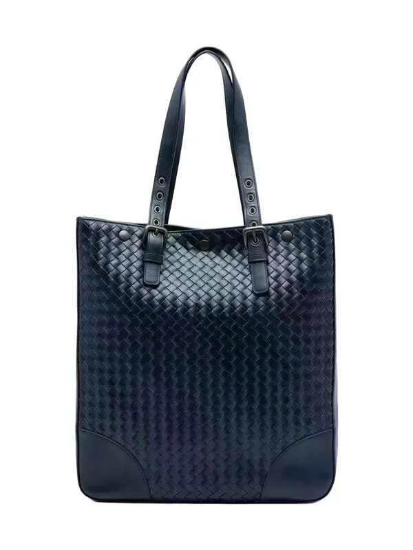 Bottega Veneta Nappa Intrecciato Belt Strap Tote Bag - Blue