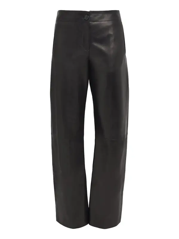 Khaite Mita Leather Trousers - Black