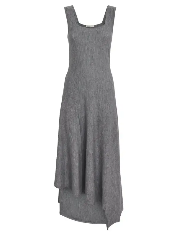 Khaite Seberg Merino Wool Midi Dress - Grey