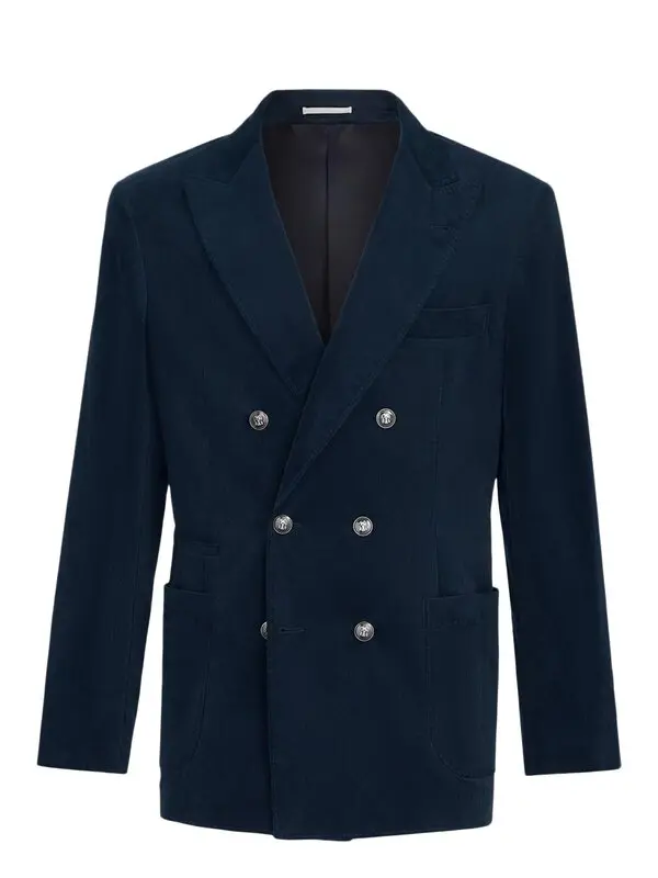 Brunello Cucinelli Sea Island Cotton One-and-a-half-breasted Blazer - Blue
