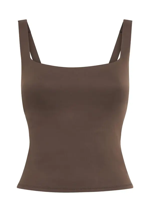 NIKESKIMS Square-neck Tank Top With Built-in Pads - Brown