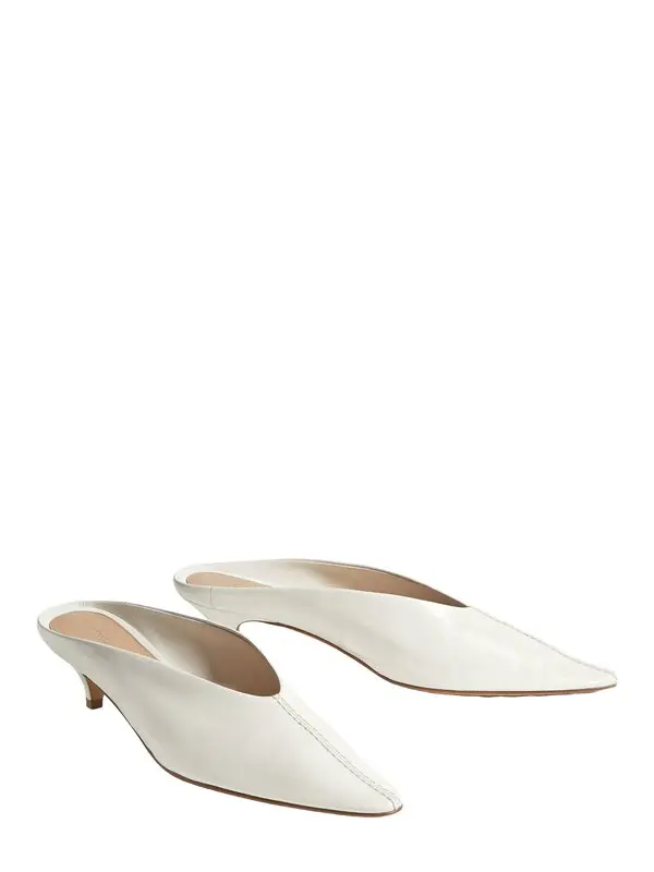 Bottega Veneta Leather Vesta Mules - White