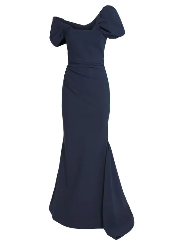 Rachel Gilbert Asymmetric Gown - Navy
