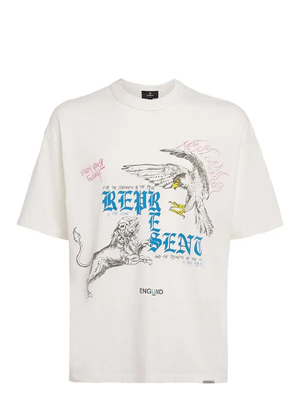 REPRESENT Organic Cotton-hemp Printed T-shirt - White