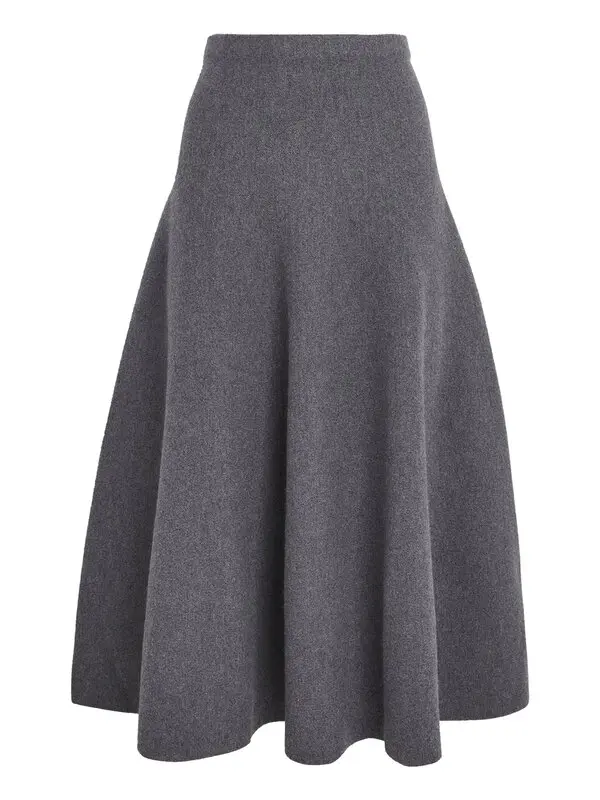 Brandon Maxwell Virgin Wool Miller Midi Skirt - Grey