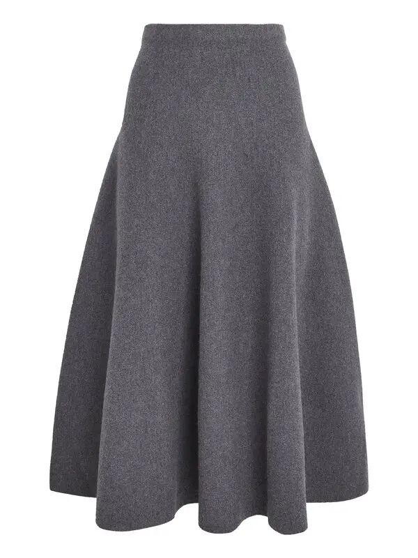 Brandon Maxwell Virgin Wool Miller Midi Skirt - Grey