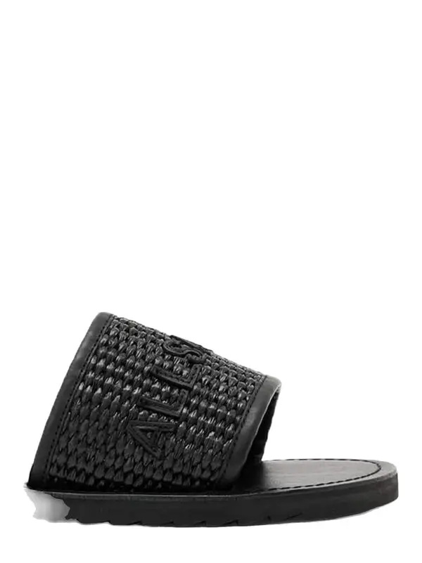 ALLSAINTS Raffia Hoxton Sliders - Black