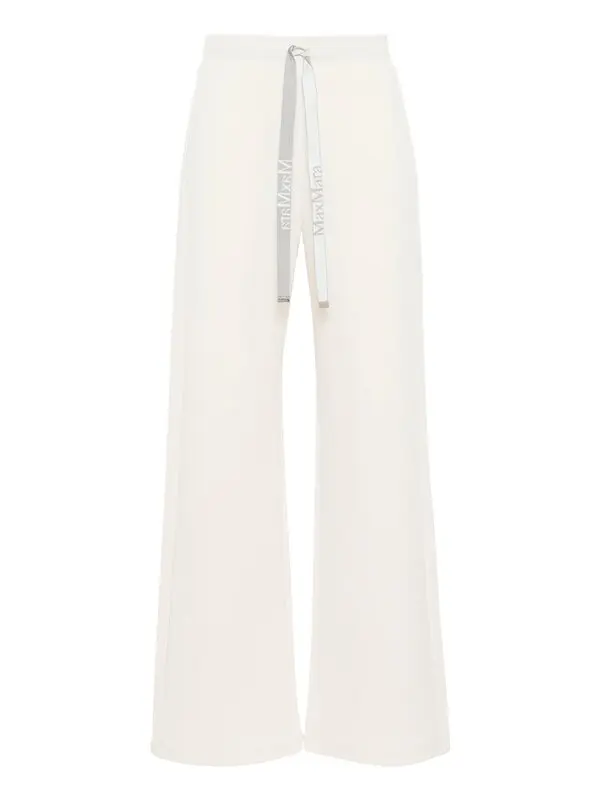 Max Mara Cotton Wide-leg Sweatpants With Drawstring - Neutral