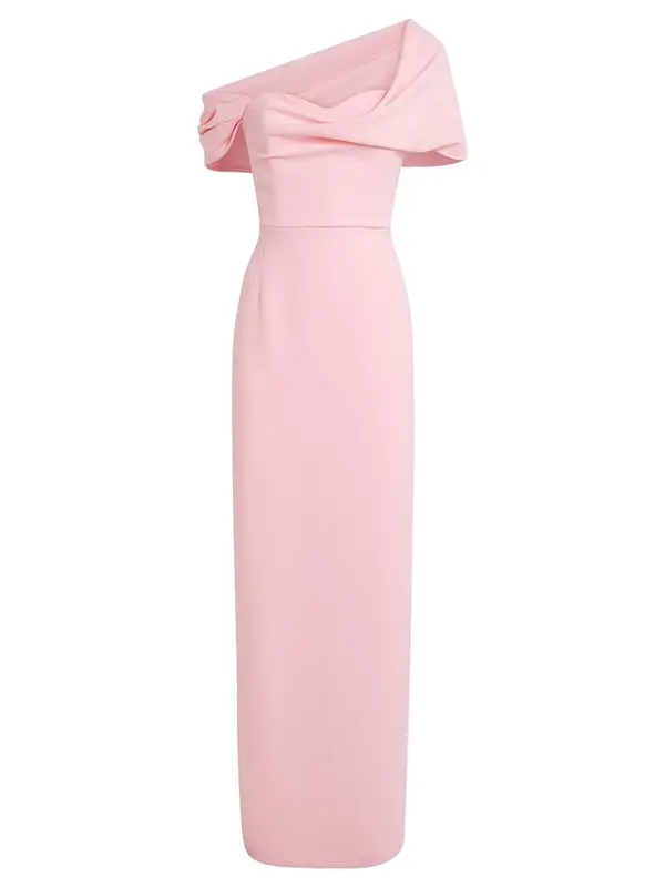 Carolina Herrera Draped Off-the-shoulder Column Gown - Pink