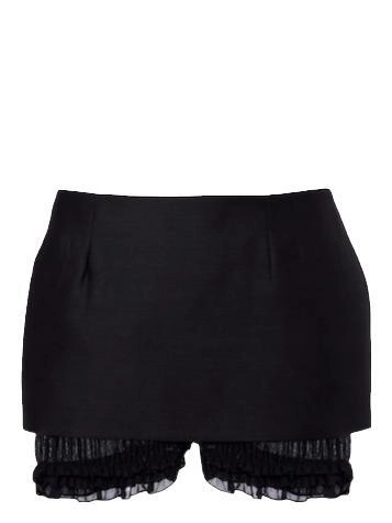 Magda Butrym Ruffled Wool And Silk Skort - Black