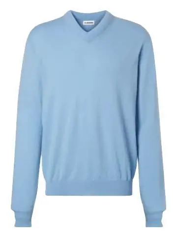 JIL SANDER Pure Wool V-neck Sweater - Blue