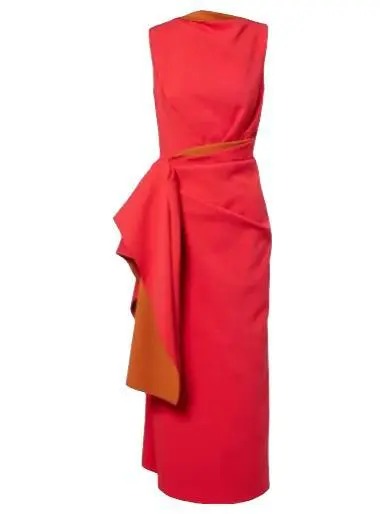 ROKSANDA Calatrava Crêpe Midi Dress - Red