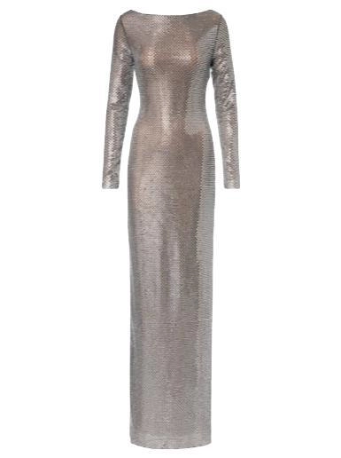 SELF-PORTRAIT Embellished Maxi Dress - Gray