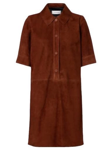 YVES SALOMON Suede Mini Dress - Brown