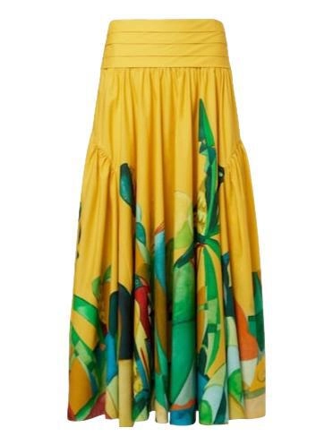 ALEMAIS Mokshini Printed Cotton Poplin Maxi Skirt - Multicolor