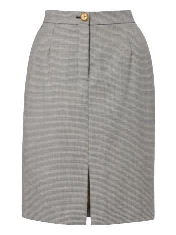 BLAZÉ MILANO Popeye Virgin Wool Houndstooth Pencil Skirt - Gray