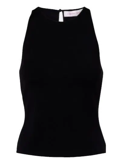 Carolina Herrera Knitted Top With Back Buttons - Black