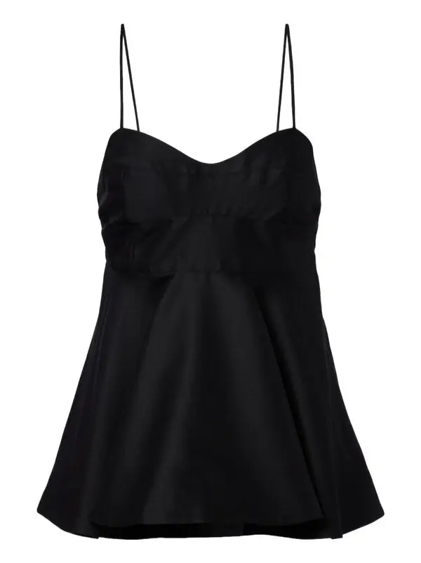 RÓHE Wool And Silk Blend Ruffled Camisole - Black