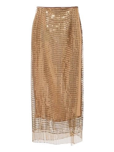 Roberto Cavalli Embellished Wrap Skirt - Nude