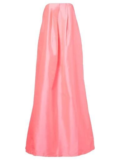 ADRIANA DEGREAS Pleated Strapless Column Gown - Pink