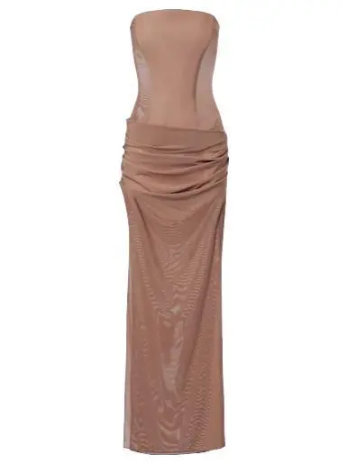 Alex Perry Strapless Gown - Brown