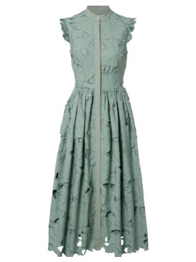 Erdem Guipure Lace Shirt Dress - Green