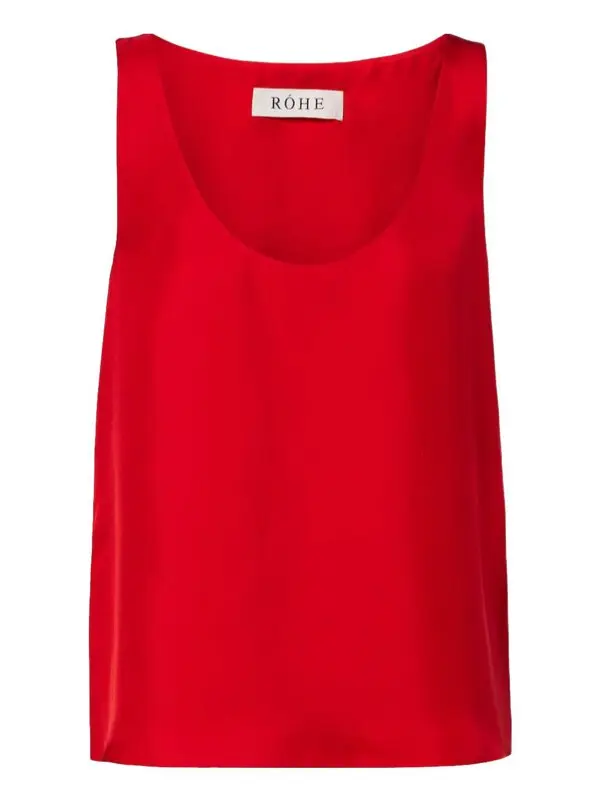 RÓHE Silk Sleeveless Top - Red