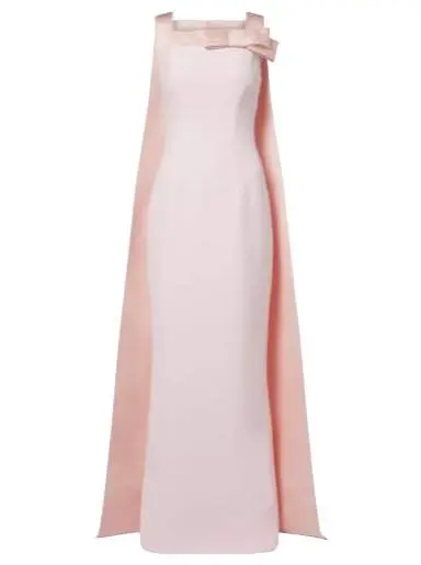 SAFIYAA LONDON Harley Caped Crêpe Gown - Pink