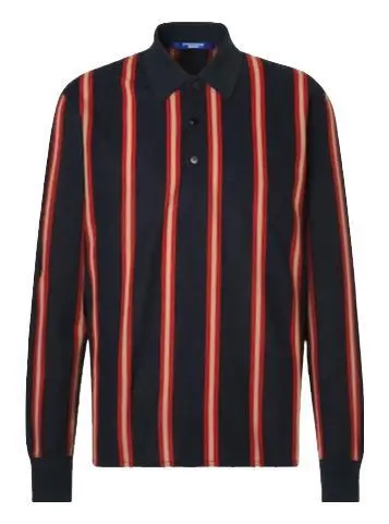 Junya Watanabe Striped Wool Polo Shirt - Black