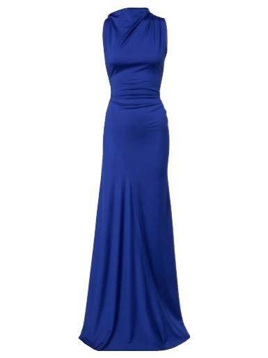 Victoria Beckham Asymmetric Draped Gown - Blue