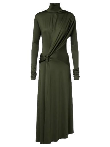 Victoria Beckham Gathered Turtleneck Midi Dress - Black