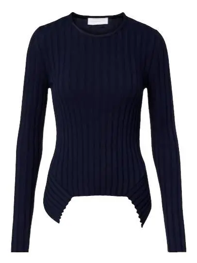 Stella McCartney Ribbed-knit Cotton Crew Neck Sweater - Black
