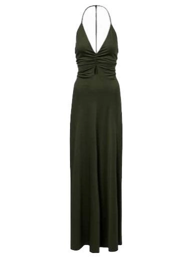Victoria Beckham Ruched Halterneck Maxi Dress - Black