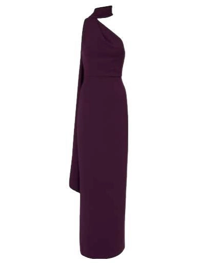 Solace London Demi Gown With Scarf Detail - Black