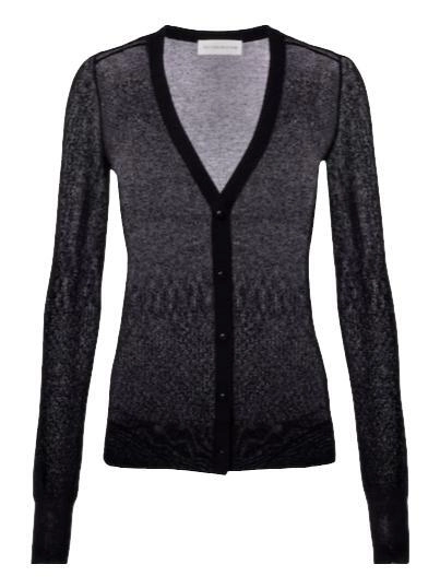 Victoria Beckham Knitted Cotton-blend Cardigan - Black