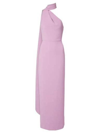 Solace Demi Asymmetric Scarf-detail Gown - Pink