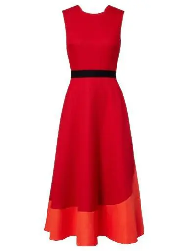 ROKSANDA Mire Colorblocked Midi Dress - Red