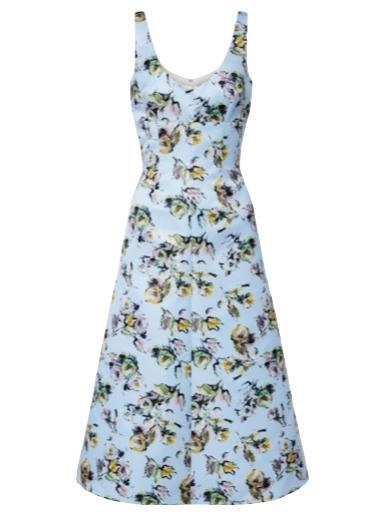 EMILIA WICKSTEAD Abella Floral Satin Cocktail Dress - Blue