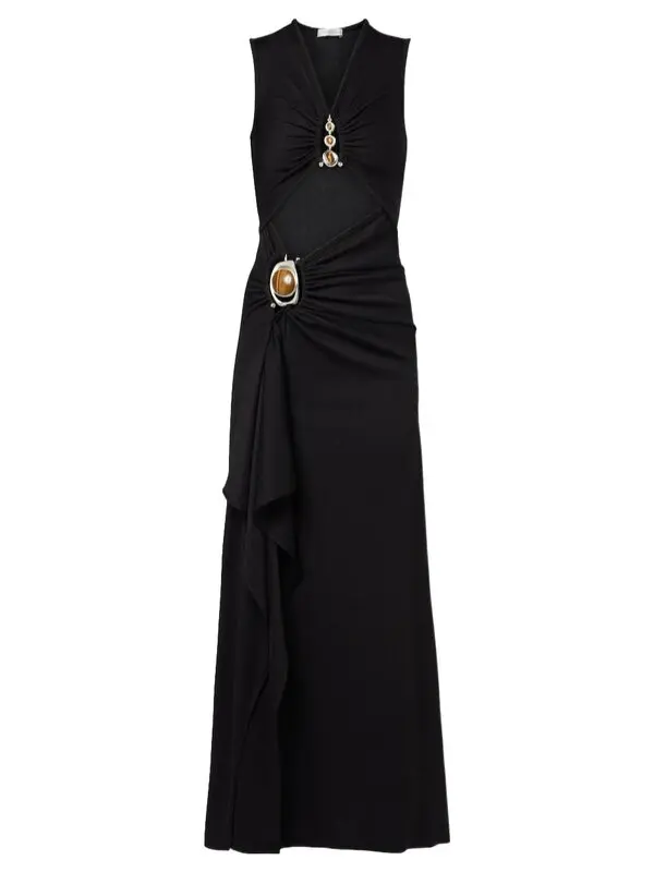 Christopher Esber Droplet Crystal Embellished Maxi Dress - Black