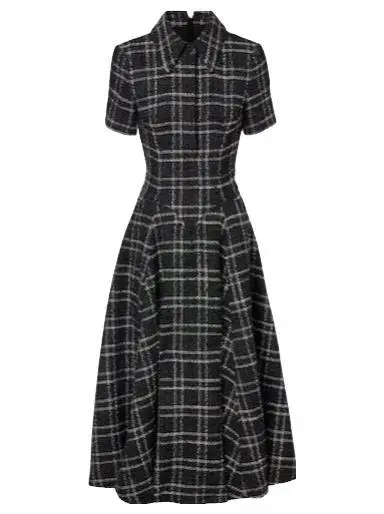 EMILIA WICKSTEAD Jody Checked Midi Dress - Black