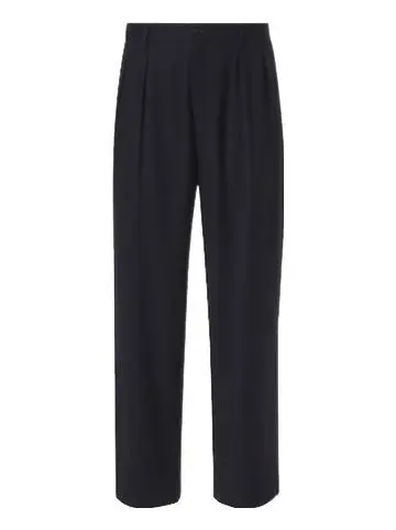 Giorgio Armani Wool Tailored Straight-leg Pants - Black