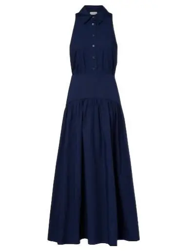 Staud Romy Cotton Midi Dress - Black