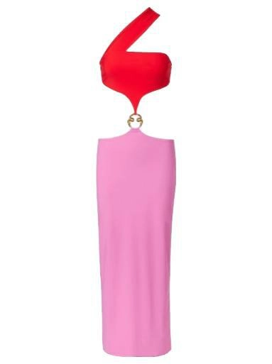 Roberto Cavalli One-shoulder Cutout Midi Dress - Red