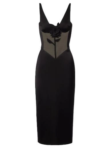 David Koma Floral Appliqué Satin And Taffeta Gown - Black