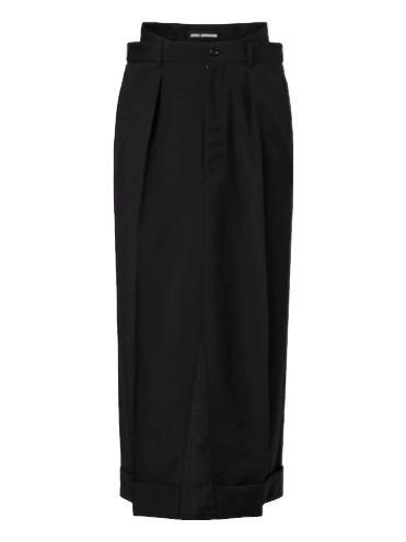 Junya Watanabe Pleated Midi Skirt - Black