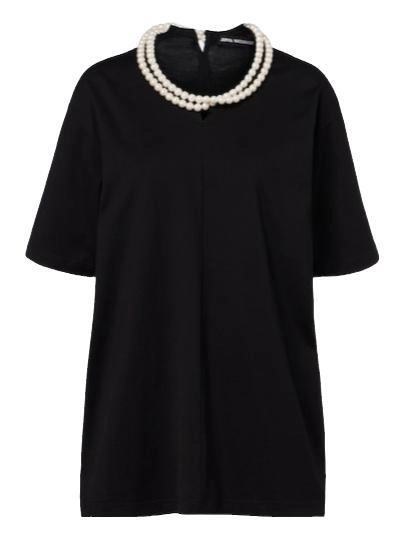 Junya Watanabe Oversized Embellished Cotton T-shirt - Black